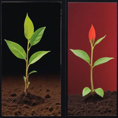 Three Stages Of Plant Growth Seedling Vegetative And Mature Plants Premium Ai Generated Image