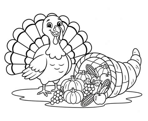 Cornucopia Coloring Pages Coloringlib
