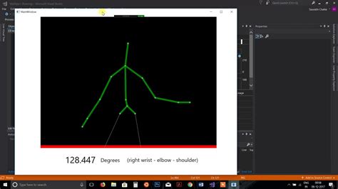 Skeletal Tracking With Angle In Kinect Youtube