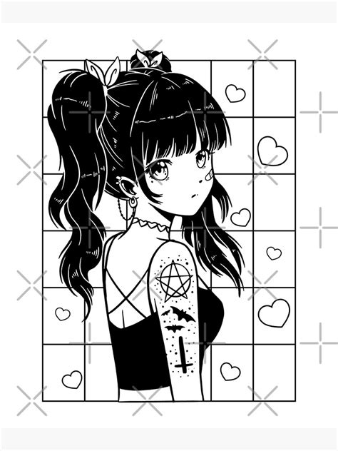 Cute Anime Goth Girl Poster For Sale By Ibruster Redbubble