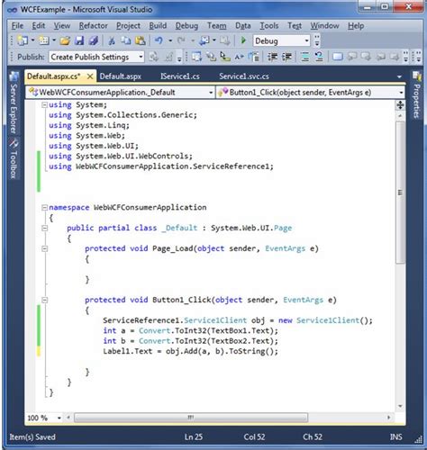 WCF Example In C
