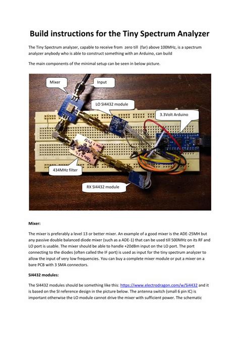 Pdf Build Instructions For The Tiny Spectrum Analyzer Instructions F… · The Tiny Spectrum