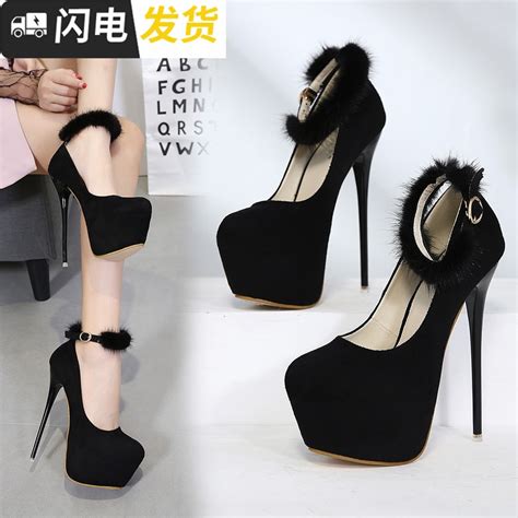 新上市19cm超高跟鞋超细跟性感夜店亮片单鞋女16cm18cm20cm22启如休闲鞋报价参数图片视频怎么样问答 苏宁易购