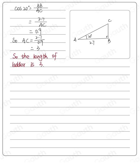 Solved Chapter 8 Trigonometry 7 3 A Ladder Is Leaning Against A Vertical Wall Making An