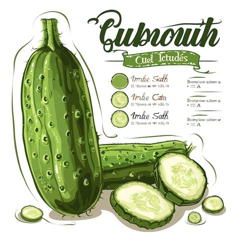 A Drawing Of Cucumber And Cucumber On A White Background Premium Ai Generated Vector