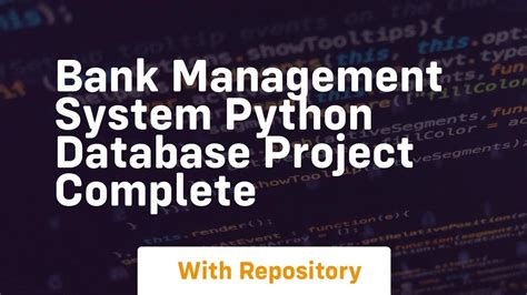 Bank Management System Python Database Project Complete Youtube