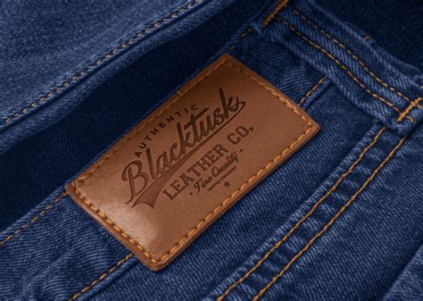 Leather Patch Logo Mockup On Denim Jeans Close Up Zippypixels