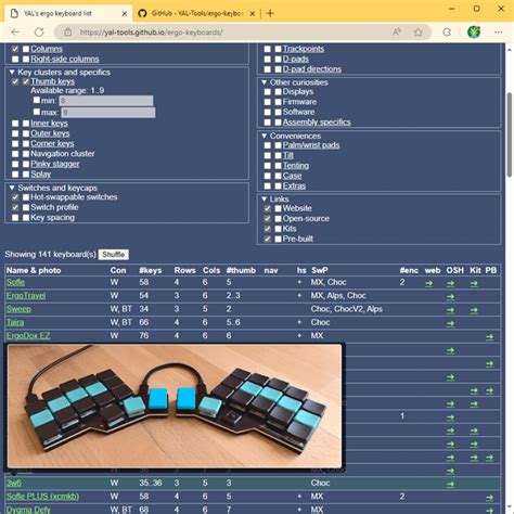 I Made A Sortable Filterable Table Of Ergo Keyboards R
