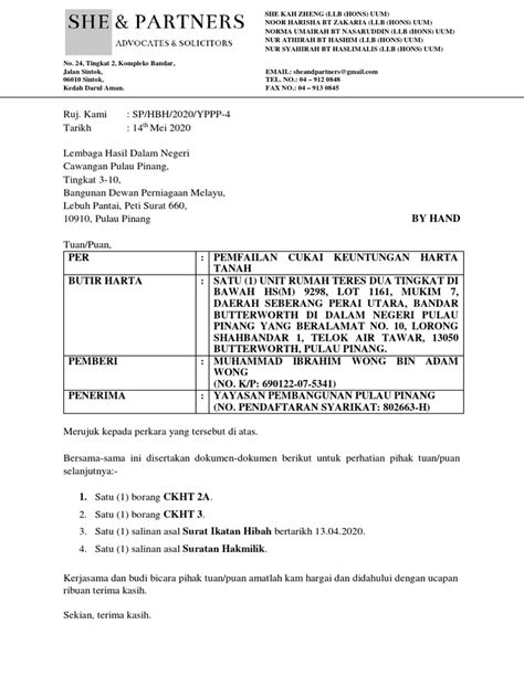 Surat Lhdn Sample Pdf