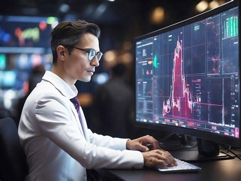Premium Ai Image A Young Man Trader On Screen Ai Generated