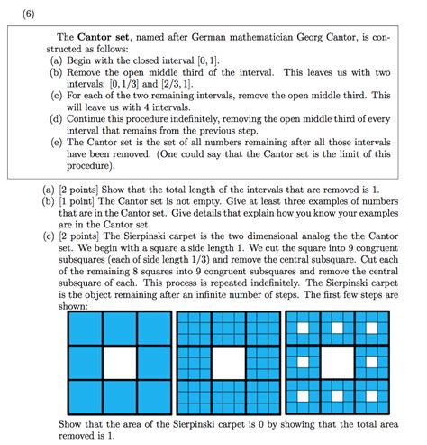 Solved The Cantor Set Named After German Mathematician Chegg