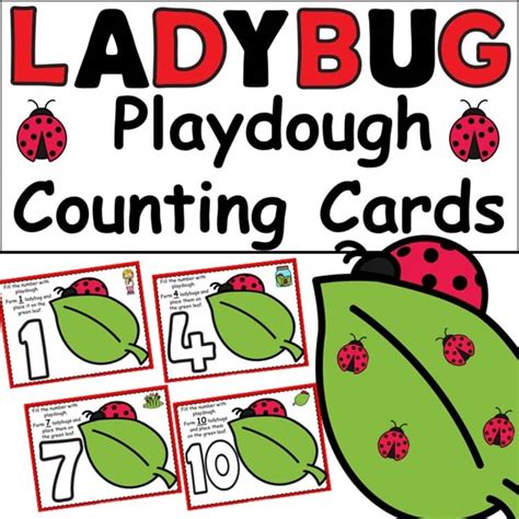 Counting Ladybugs Playdough Cards By Miss Roz Preschool Days Tpt
