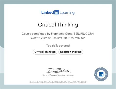 Stephanie Cano Bsn Rn Ccrn On Linkedin Certificate Of Completion