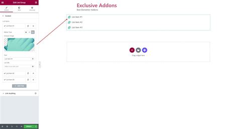 How To Configure Style List Group Widget With Elementor Exclusive Addons