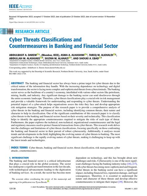 Cyber Threats Classifications And Countermeasures In Banking And Financial Sector Download