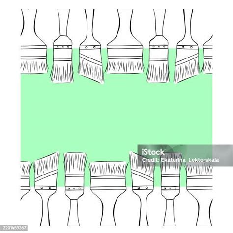 페인트 브러시 완벽 한 테두리 프레임 벡터 그래픽 라인 잉크 템플릿입니다 고립된 페인트브러시 컬렉션 0명에 대한 스톡 벡터 아트 및 기타 이미지 Istock