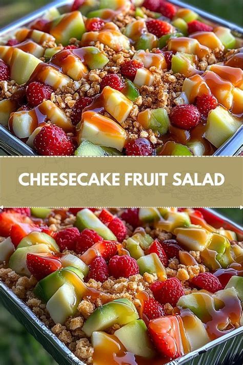 Enjoy A Creamy No Bake Cheesecake Fruit Salad With Fresh Fruits Tangy