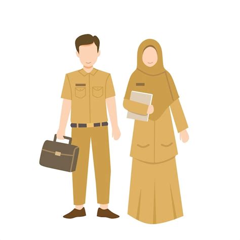 히잡을 쓴 이슬람 남녀 교사의 그림 프리미엄 벡터