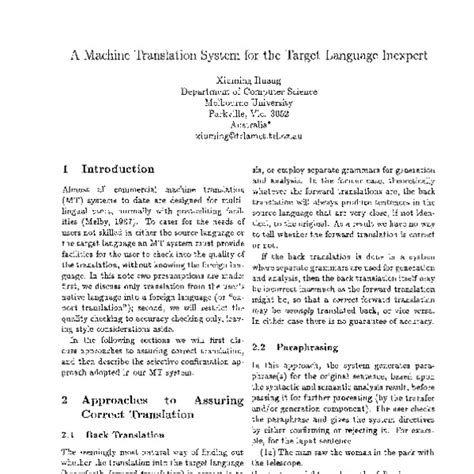 A Machine Translation System For The Target Language Inexpert Acl