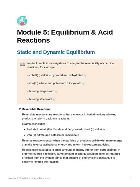 Notes On Module 5 Equilibrium Acid Reactions 61715a17f423f Pdf