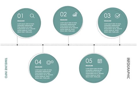 타임 라인 로드맵 프로젝트 다이어그램 비즈니스를 위한 인포그래픽 템플릿입니다 5 단계 현대 타임 라인 다이어그램 프리젠 테이션