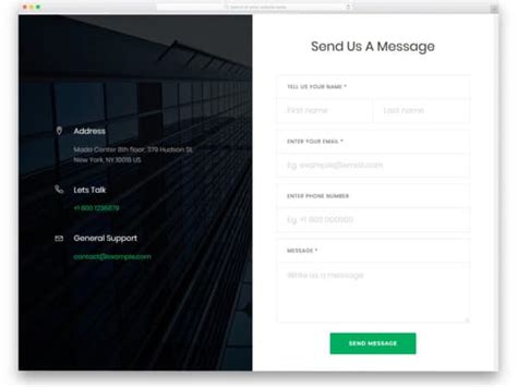 Bootstrap Contact Form Contact Us Page Templates