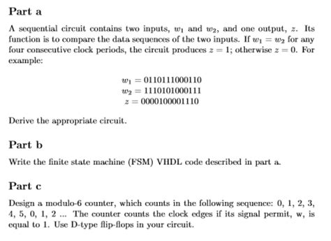 Solved Part Aa Sequential Circuit Contains Two Inputs W1