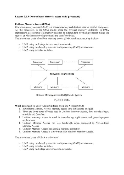 Non Uniform Memory Access Multi Processors 3 Lecture 32 Non Uniform Memory Access Multi