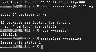 Node Js Serverless V Exit Status Stack Overflow