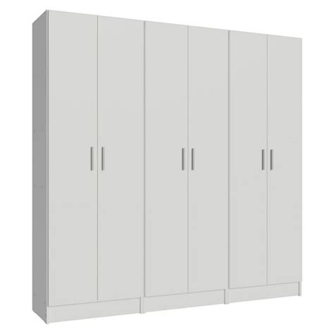 Madesa Wardrobe Armoire Closet Pantry Storage Cabinet With 6 Doors And