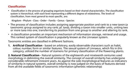 Five Components Of Plant Taxonomy Brief Explanation Ppt
