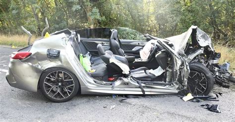 Horrific Wreckage After Bmw M8 Slammed Into Car Leaving One Man Dead