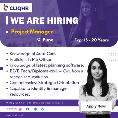Cliqhr Recruitment Services On Linkedin Hiring Projectmanagerjobs