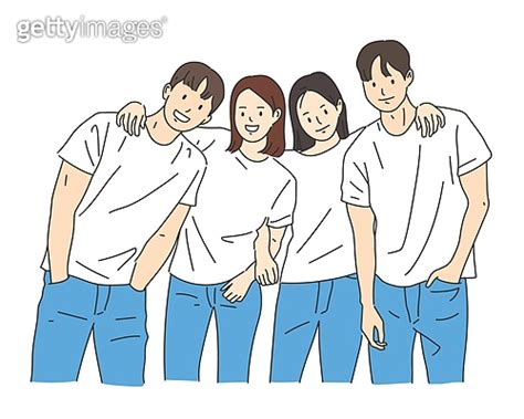 일러스트 친구 대학생 대학생활 청년 성인 20대 청년 공고 메시지 이미지 Jv13016677 게티이미지뱅크