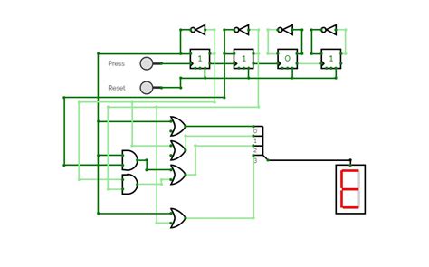 CircuitVerse 8 Bit Asynchronous Counter With Hex Display
