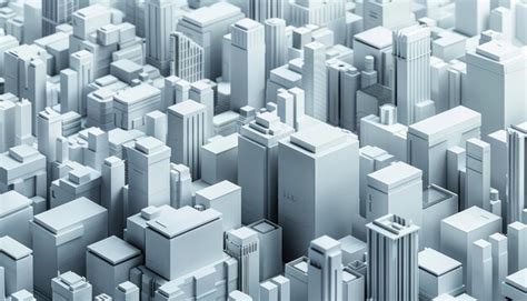 A Monochromatic 3d Render Of A Modern Cityscape Premium Ai Generated