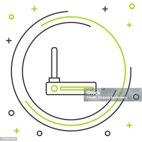 Zwarte En Groene Lijn Router En Wifi Signaal Symbool Pictogram