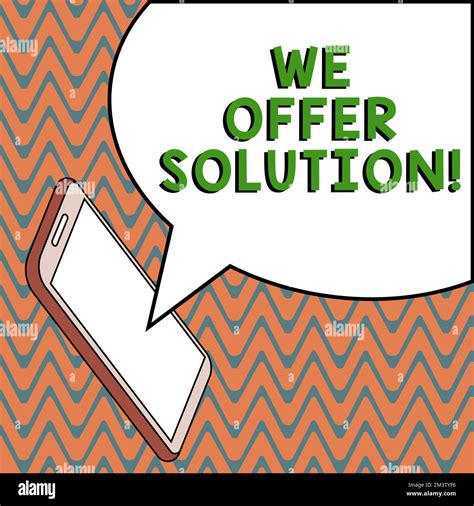 Hand Writing Sign We Offer Solution Word Written On Give Means Of Solving Problem Or Dealing