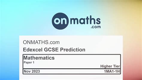 Nov 2023 Predicted Maths Gcse Paper 1 Edexcel Higher Paper 1 Non Calculator Exam 1ma1 1h Youtube
