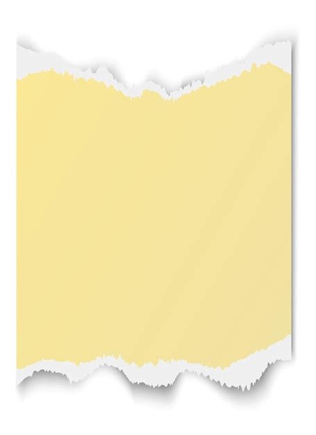 가장자리가 찢어진 노란색 종이 조각 찢어진 스트립 프리미엄 벡터