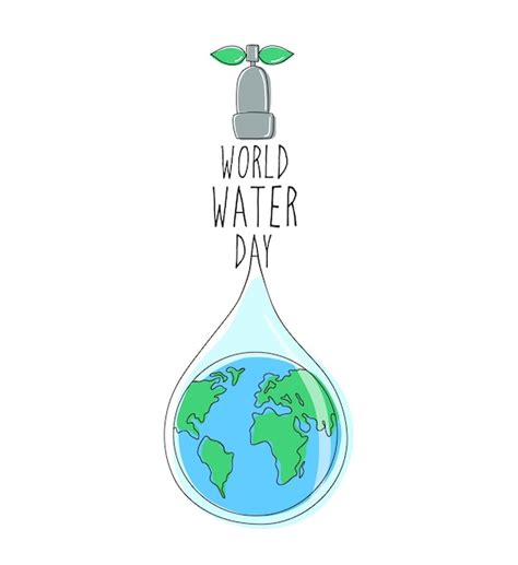 Premium Vector World Water Day World Water Day Poster Earth And