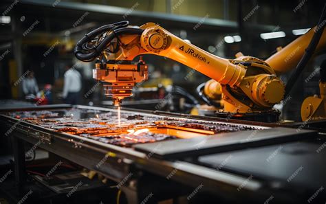 Premium Ai Image Heavy Automation Robot Arm Machine In Smart Factory