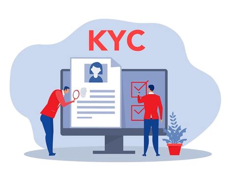 Kyc 또는 고객 개념의 신원을 확인하는 비즈니스로 고객을 알고 있습니다 프리미엄 벡터
