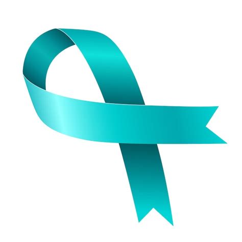 Premium Vector Teal Awareness Ribbon Awareness For Cervical Cancer