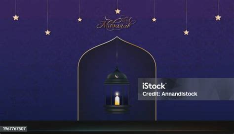 라마단 배경 초승달 전통 이슬람 등불 벽에 매달려있는 별 무슬림 상징 이드 알 피트르 라마단 카림 이드 알 아드하 이드 무바라크