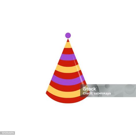 화려한 아이콘 또는 휴일 모자 평면 만화 벡터 일러스트의 기호 격리 개인 장식품에 대한 스톡 벡터 아트 및 기타 이미지 개인 장식품 기념일 놀라움 Istock