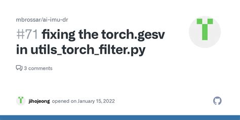 Fixing The Torch Gesv In Utils Torch Filter Py · Issue 71 · Mbrossar Ai Imu Dr · Github