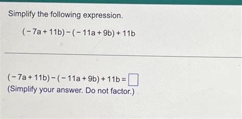 Solved Simplify The Following Expression Chegg Com