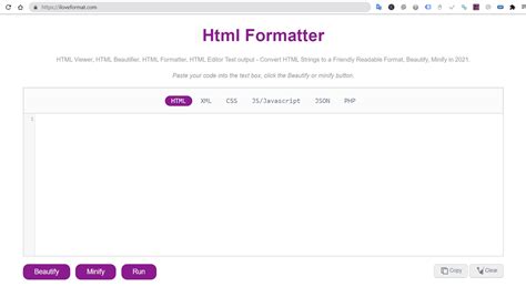 HTML Viewer HTML Beautifier HTML Formatter HTML Editor Format