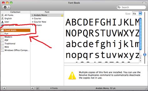 Mac How Do I Find All The Monospace Fonts In Font Book Super User